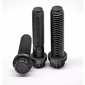 5/16-18 x 2 1/4 Coarse Thread 12-Point Flange Screw Alloy Steel Thermal Black Oxide Pk 25