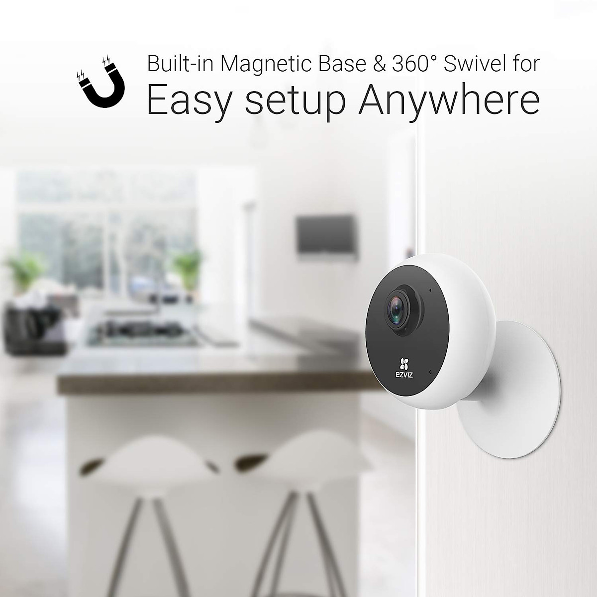 EZVIZ Indoor Security Camera 1080P WiFi Baby Monitor, Smart Motion Detection, Two-Way Audio, 40ft Night Vision, Works with Alexa & Google Assistant(C1C)