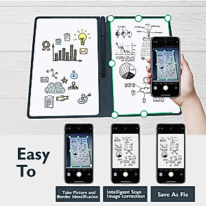 Dumanasen Dry Erase Whiteboard Notebook, 9.4"x6.6" Reusable White Board, Portable Desk Whiteboard for Meeting & Business, Perfect for School, Home, Office (Baby Pink)