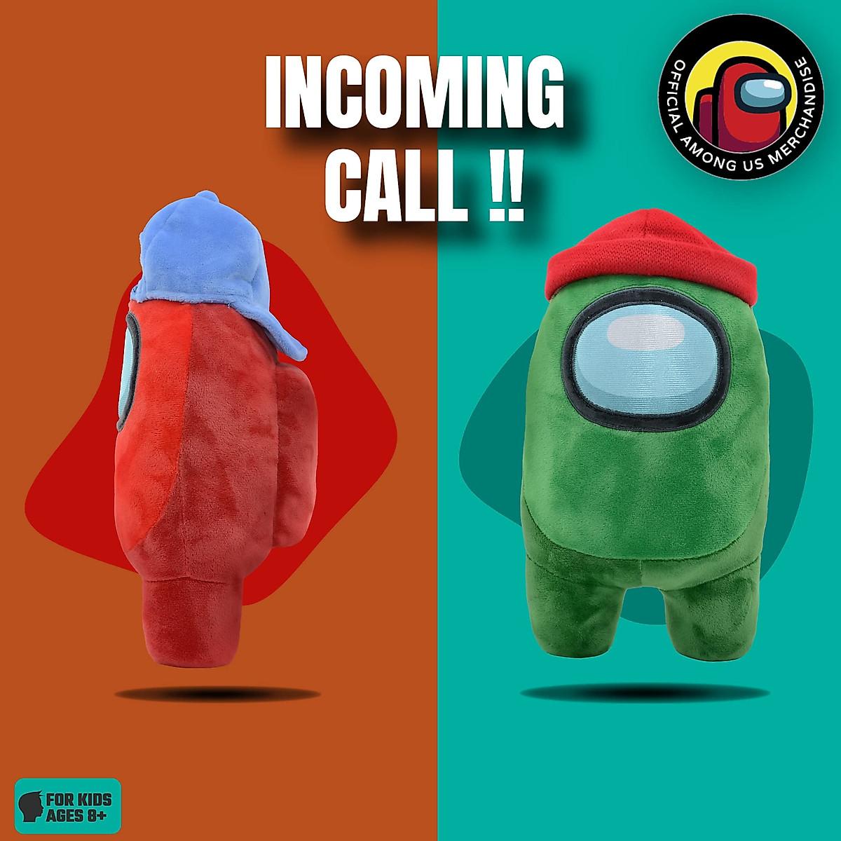 Among Us Official Toikido Yume 12" Plush w/Accessories 2 Pack,Red and Green,One Size,19463