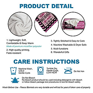 MUCHNEE Birthday Gift for Niece, to My Niece Blankets 50''x60'', Niece Gifts from Auntie Uncle, Niece Throw Blanket for Girls Woman, Gift for Niece from Aunt, Niece Christmas Graduation Gift Ideas