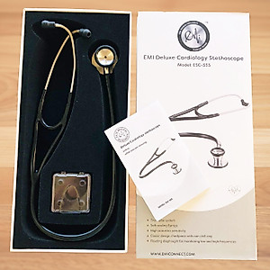 EMI Platinum Series Deluxe Black Cardiology Stethoscope ESC-333 AND EBD-217 Sphygmomanometer Set