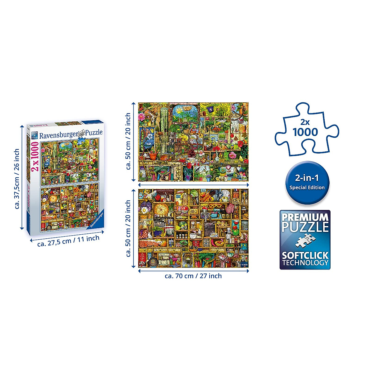 Ravensburger Colin Thompson 2X 1000 Piece Jigsaw Puzzles for Adults & Kids Age 14 Up [Amazon Exclusive]