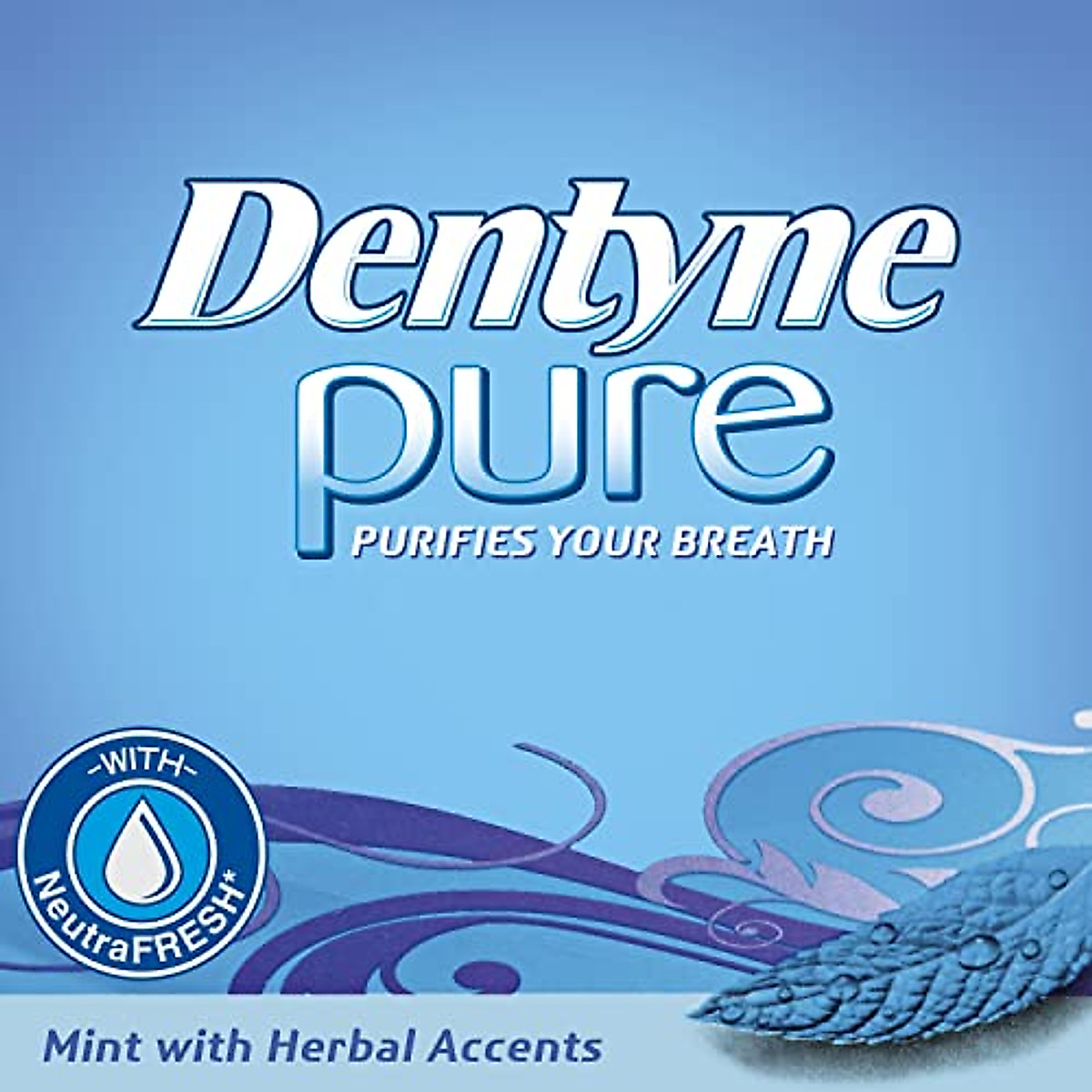 Dentyne Pure Mint with Herbal Accents Sugar Free Gum, 10 Packs of 9 Pieces (90 Total Pieces)