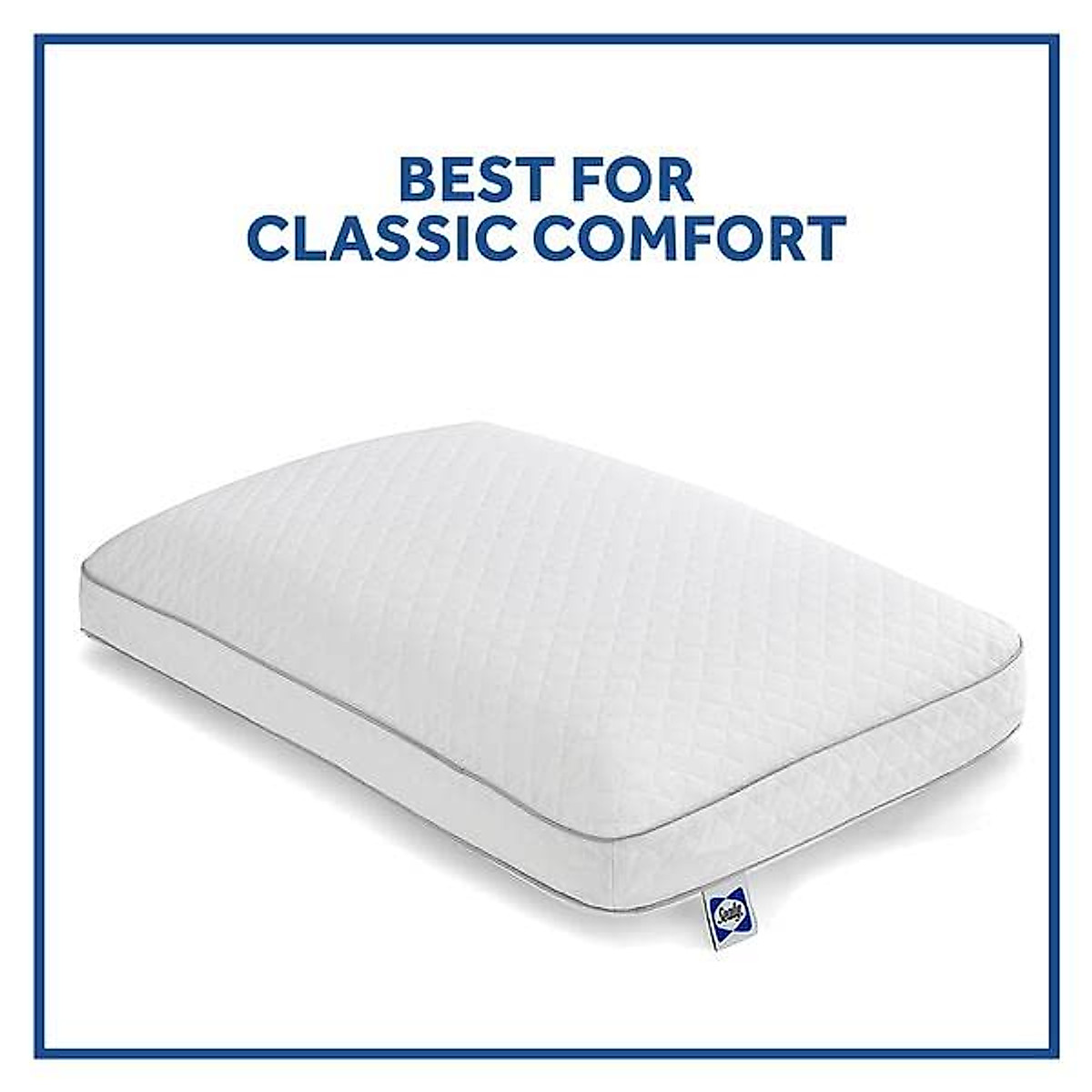 Sealy Essentials Memory Foam Bed Pillow for Pressure Relief, Adaptive Memory Foam Pillow with Washable Knit Cover, Standard, 24 x 16 in x 5 in,White