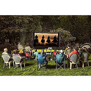 Backyard Theater Kit | Recreation Series System | 11' Front and Rear Projection Screen with 1080p HD Savi 4000 Lumen Projector, Sound System, Streaming Device w/WiFi (EZ-100)