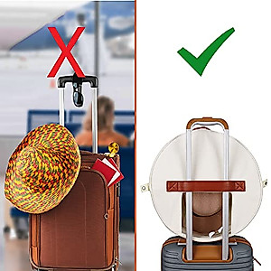 ideable creations Hat Box - Large Hat Travel Case - Collapsible cotton Hat Storage Organizer with Leather Carrying Handle - Foldable Design, Zippered Lid, Clear Window - 16x16x8 inches (ivory)