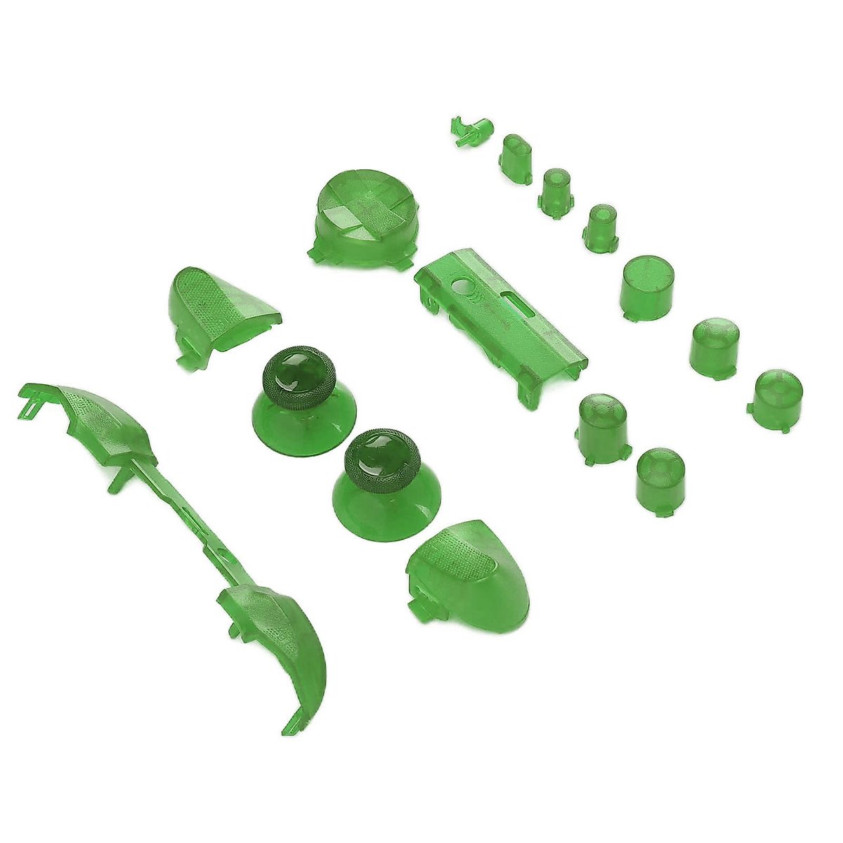 Replacement Full Set Bumper Buttons Compatible with Series X Series S Controller, Controller LB RB LT RT Bumper Buttons Repair Kit, Gamepad(Green)