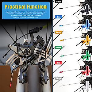 Glarks 121Pcs Bike Cable End Caps with Cable Cutter Set, 120Pcs 6 Colors Cable End Crimps Brake Cable End Caps with Stainless Steel Wire Rope Aircraft Bicycle Cable Cutter Up to 5/32"