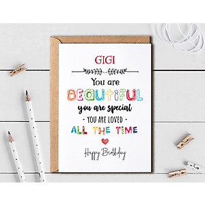 Gigi You Are Beautiful You Are Special - Gigi Birthday Card Poem Card For Gigi - Birthday Card For Gigi - Card For Gigi