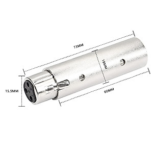 MEIRIYFA XLR 3 Pin Female to XLR 5 Pin Male Adapter Connector Gender Changer，Anodized Aluminum Adapter with Lock Release Button（Sliver-1PCS