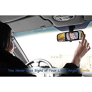 Facekyo Back Seat Baby Mirror | Wide Crystal Clear View | Rear Facing Car Seat Mirror | Shatterproof | Easy to Install | Keep an Eye on Your Baby While Driving