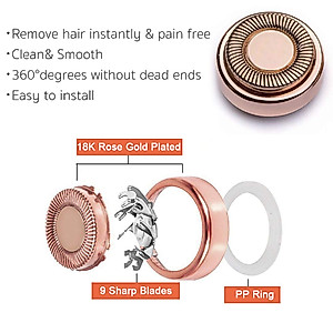Facial Hair Remover Replacement Heads: Compatible with Finishing Touch Flawless Facial Hair Removal Tool for Women As Seen On TV 18K Gold-Plated Rose Gold (Generation 1 Single Halo)