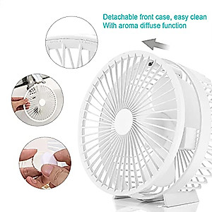 Mywill 8-Inch Portable Fan with Remote Control Timer Power Bank and Night Light, 30 Working Hours USB Rechargeable Fan, 12 Speeds with Multi Natural Wind, for Home Baby Office Outdoor Camp Golf Yoga Travel Use, Power Failure Emergency Use (White)