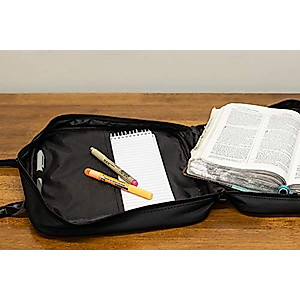 Dicksons Black Envelope Pocket Microfiber Fabric Bible Cover Case with Handles 2X-Large