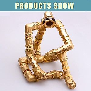 Brass-Garden-Hose-Elbow-Connector, 90-Degree-Heavy-Duty-Hose-Elbow, Water-Hose-Elbow-For-Rv, Brass Pipe Fittings Hose Elbow, Water Intake Hose-Adapter-3/4-Inch-Ght-Male-and-Female (1)