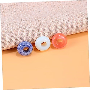 TEHAUX 20pcs Gemstone Bracelets Beaded Bracelet Large Hole Spacer Beads Big Hole Loose Beads Agate Loose Beads Craft Beads for Jewelry Making DIY Beads Jewelry Beads Beading Kits Necklace