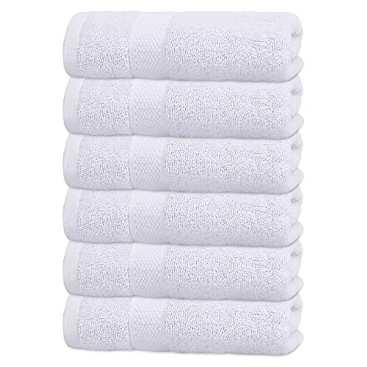 Infinitee Xclusives Premium White Hand Towels 6 Pack, 16x28 Inches, Hotel and Spa Quality, Highly Absorbent and Super Soft Hand Towels for Bathroom