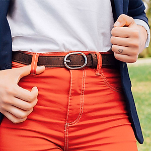 Corkor Women's Cork Belt 25mm Wide Vegan Product (Brown, S - (for waist 27" to 31"))