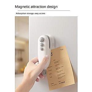 Mini Bag Sealer, 2 in 1 Chip Bag Sealer with Cutter, Rechargeable Bag Sealer Heat Seal (White)