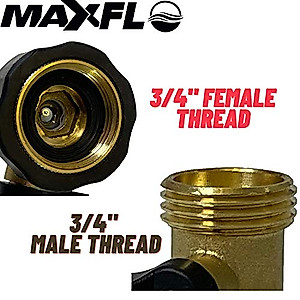 Heavy Duty Brass Hose Shut Off Valve 2 Pack | Garden Hose Connector | Water Hose Valve Shut Off | Shutoff Valve | 4 Extra Pressure Washers | Fits All Standard Hoses
