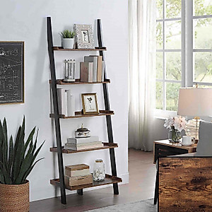 Convenience Concepts American Heritage Bookshelf Ladder, Barnwood/Black