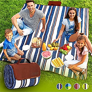Scuddles SC-CM-01 Extra Large Picnic & Outdoor Dual Layers for Outdoor Water-Resistant Handy Mat Tote Spring Summer Camping Blanket for The Beach
