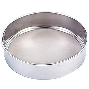 Falytemow Flour Sifter Round Flour Sieve Strainer with 40 Mesh Premium Rustproof Stainless Steel Fine Mesh for Baking 9.84inch x 1.97inch (25cm x 5cm)