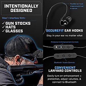 AXIL GS Extreme 2.0 Shooting Ear Protection Ear Buds – Hearing Enhancement & Noise Isolation Bluetooth Earbuds – Bluetooth Hearing Protection w/Dynamic Speakers – 25-Hour Ear Protection for Shooting