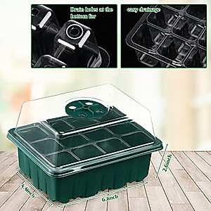10 Pack Seed Starter Tray 120 Cells Total Tray 150 Peat Soil Peat Pellets for Seedlings Plant Grow Seed Box Tray with Adjustable Humidity Dome Base Garden Propagator Set for Plant Germination Growing