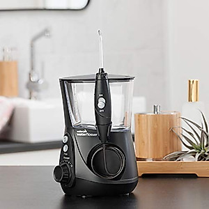 Waterpik Aquarius Water Flosser Professional For Teeth, Gums, Braces, Dental Care, Electric Power With 10 Settings, 7 Tips For Multiple Users And Needs, ADA Accepted, Black WP-662