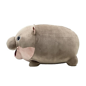 2024 Moo Deng Hippo Plush, 16" Cute Pygmy Hippo Plushie Toy for Fans Gift, Soft Baby Hippopotamus Stuffed Animal Pillow for Kids and Adults