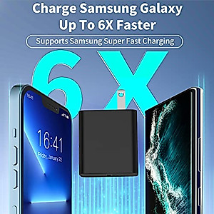 USB-C Super Fast Charging, LANWK 45W PD GaN Power PPS Fast Charger with 5FT Type C to C Quick Charge Cable for Samsung Galaxy S22/S22+/S22 Ultra/S21/S21+/S20/S20+/Note 20/10/9/Z Fold 3/Flip 3/iPad Pro