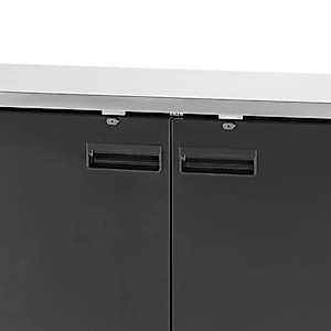 Arctic Air ABB60 61" Double Solid-Doors Back Bar Refrigerator, 16.7 Cubic Feet, Stainless Steel, Black, 115v