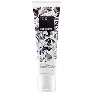 IGK EXPENSIVE Clear Gloss Top Coat, expensive hair gloss, expensive hi-shine gloss treatment, amla oil hi-shine topcoat glaze, glazed donut hair 4.2 Oz