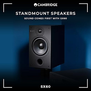 Cambridge Audio SX-60 Bookshelf Speaker | 100 Watt Home Theater Compact Speakers | Pair (Matte Black)