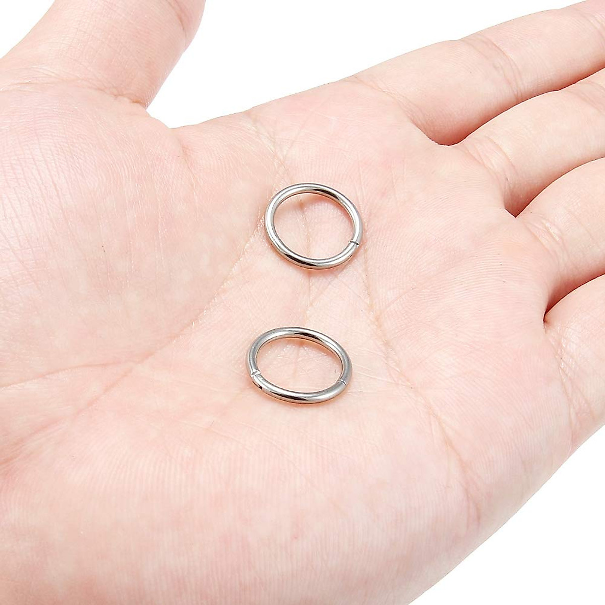 SCERRING 2PCS 14G G23 Titanium Hinged Clicker Segment Septum Nose Lip Ring Hoop Cartilage Tragus Sleeper Earrings Body Piercing Jewelry 12mm