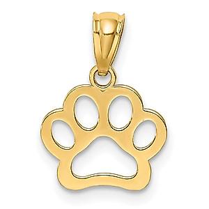 Diamond2Deal 14k Yellow Gold Dog Paw Pendant