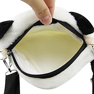 Amamcy Cute Panda Plush Crossbody Purse Small Fluffy Satchel Shoulder Bag Messenger Bag Handbag Purse for Women