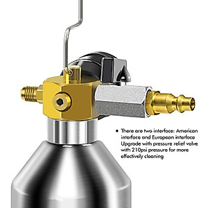 FOUR UNCLES IRONCUBE AC Flush Kit,A/C Air Conditioner System Flush Canister Kit Clean Tool Set R134a R12 R22 R410a R404a for Auto Car with 3.5 ft Hose American Interface