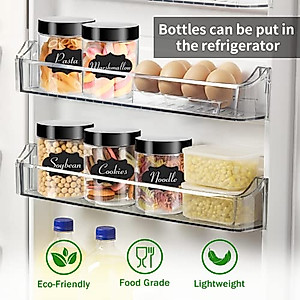 40 Pack Plastic Jars with Lids, Gencywe 8 oz Clear Slime Cosmetics Containers with Pen and Labels, Leakproof Storage Jars, PET Empty Jars with Black Lids for Kitchen Cookie Candy Spices Dry Food Cream