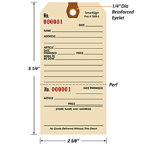 SmartSign Pack of 1000 Repair Tags with Attached String | 2.625" x 5.25" Manila Cardstock