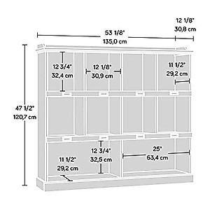 Sauder Granite Trace Storage Cabinet, L: 35.2" x W: 16.26" x H: 71.97", Rustic Cedar Finish & Granite Trace Bookcase, L: 53.15" x W: 12.21" x H: 47.52", Rustic Cedar Finish