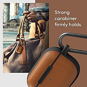 CYRILL Leather Brick Designed for Apple Airpods Pro Case (2019) - Saddle Brown