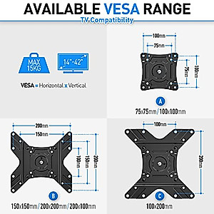 MOUNTUP UL Listed TV Monitor Wall Mount Swivel and Tilt for Most 14-42 Inch LED LCD Flat Curved TVs, Full Motion TV Wall Mount TV Bracket with Articulating Arm, Max VESA 200x200mm up to 33lbs, MU0029