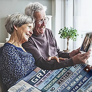 Grandpa Gifts from Grandchildren Throw Blanket 60"x50" - Birthday Gifts for Grandpa - Fathers Day Best Gifts for Grandpa Birthday Gifts - Papa Gifts from Grandchildren - Best Grandpa Gifts Idea