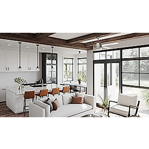 Design House 587451 Schoolhouse Modern Industrial Farmhouse Indoor Dimmable Pendant Light with Clear Seedy Glass for Kitchen Dining Bar Area, Matte Black