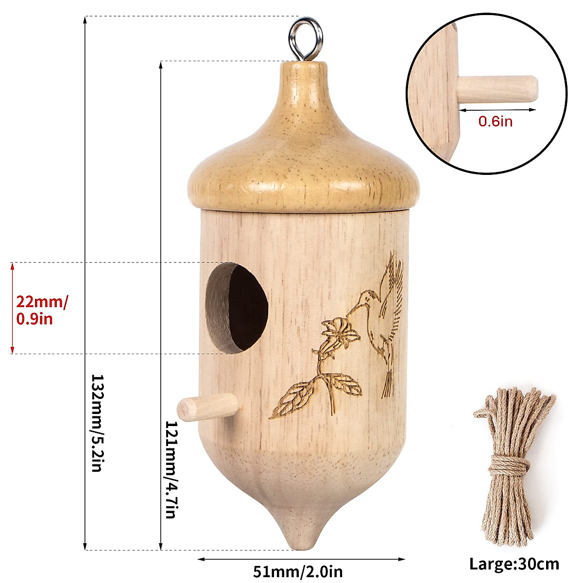 Hummingbird House,Wooden Hummingbird Houses for Outside for Nesting, Gardening Gifts Home Decoration,3 Pack