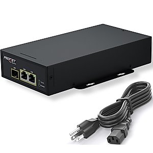 PROCET 60W SFP Fiber PoE Injector Gigabit SFP/ Uplink PoE Power Supply, LAN Multi-Options, IEEE802.3at/bt PoE++, PoE 6KV Surge Protection, Wide Temp -40℉ to 149℉, PT-PSE107GRO-S