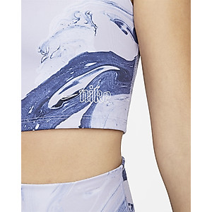Nike Aurora Womens Cropped Marbled Tank Top (Small, Purple Dawn)